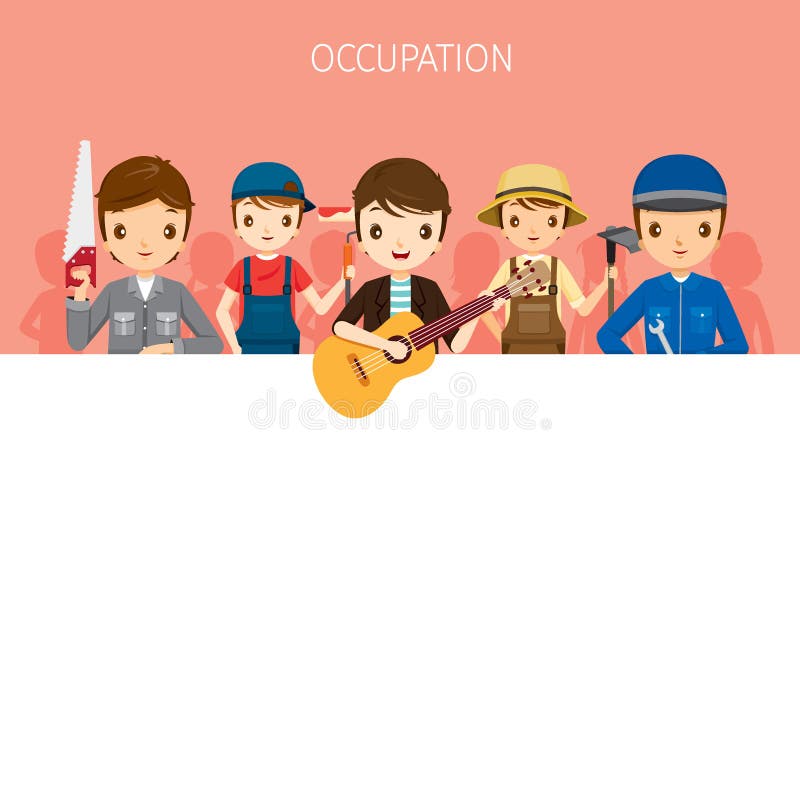 People with Different Occupations Set on Frame Stock Vector ...