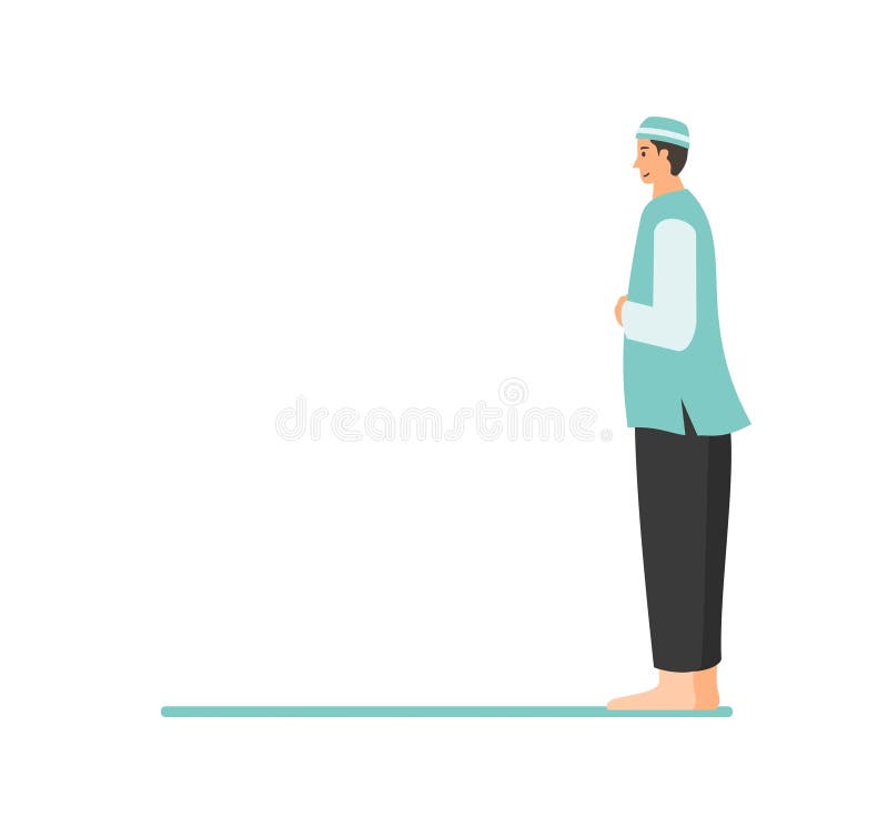 Man Perform Salah or Islamic Prayer Stock Vector - Illustration of ...