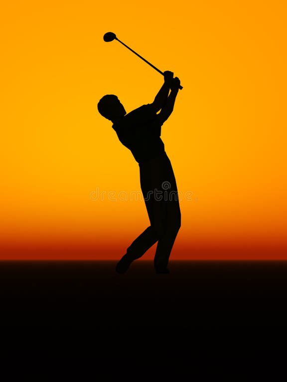 A Man Performing a Golf Swing. Stock Illustration - Illustration of ...