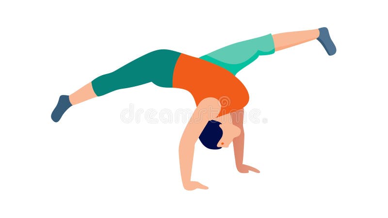 Man Performing Handstand Acrobatics Vector, Vector Design Generative AI ...
