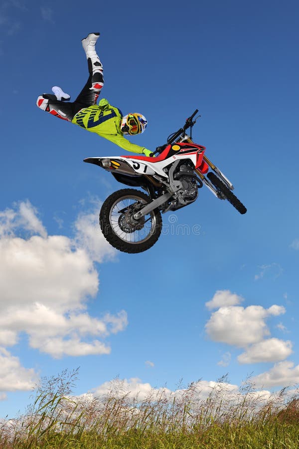 Motorcycle Stunt Acrobatics Stock Image - Image of flies, sport: 5059955