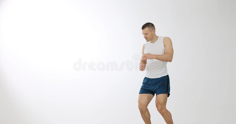 Man Performs Dance Exercises in a Fitness Studio Stock Video - Video of ...