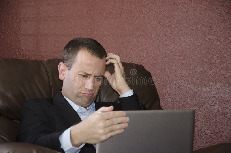 Man perplexed at work. stock image. Image of attire, suit - 76766151