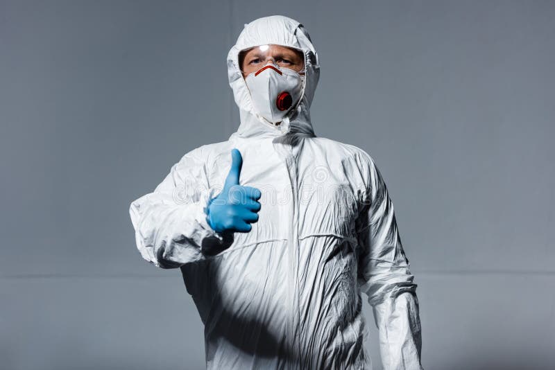 Man in Personal Protective Equipment Showing Thumb Up Stock Photo ...