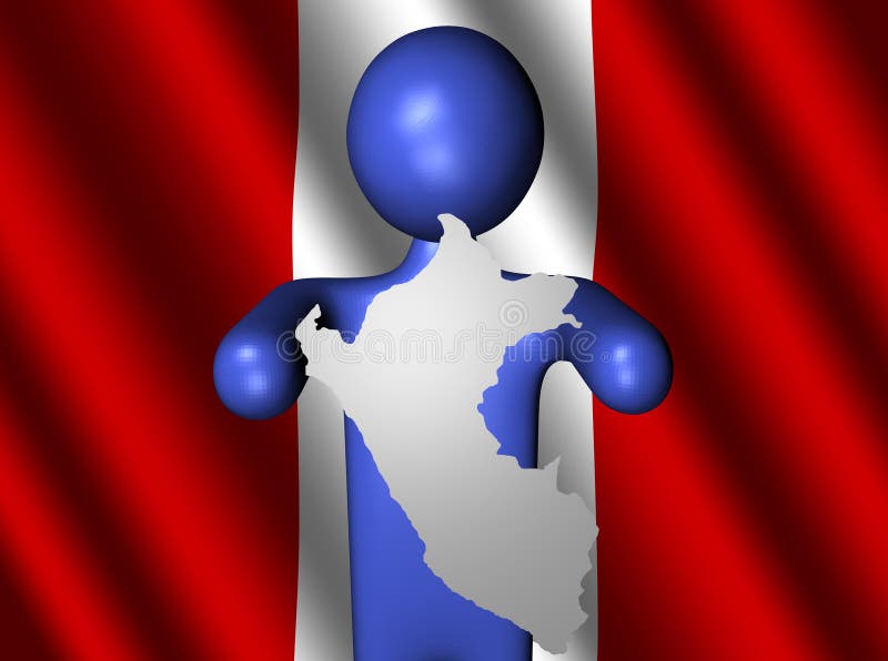 Man with Peru map sign stock illustration. Illustration of person - 9973336