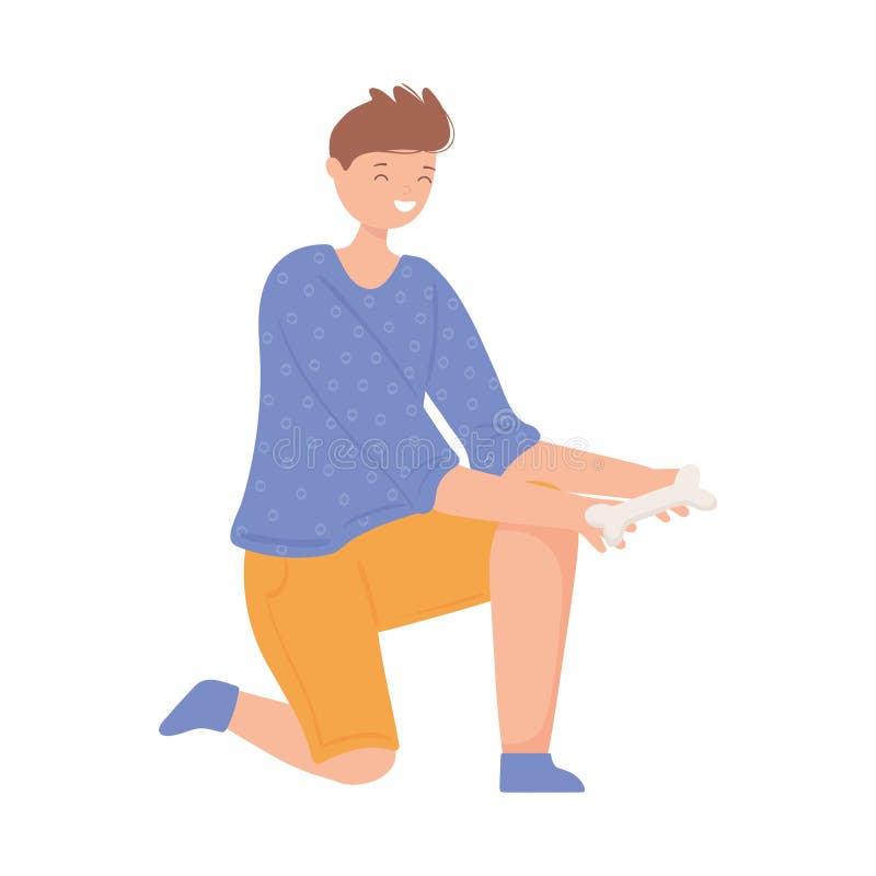 Man with pet bone stock vector. Illustration of design - 223453451