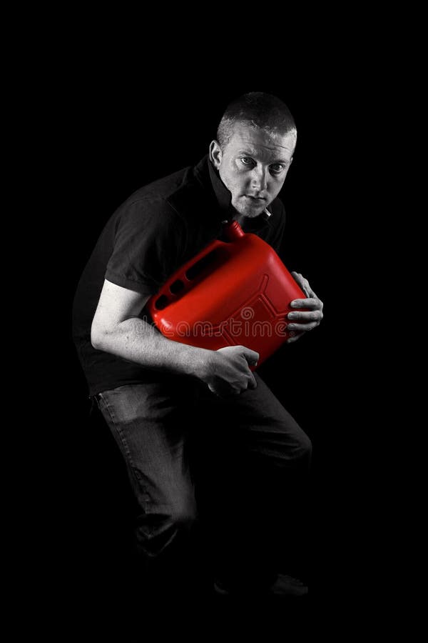 Man with Petrol Can stock image. Image of fuel, cannister - 5600551