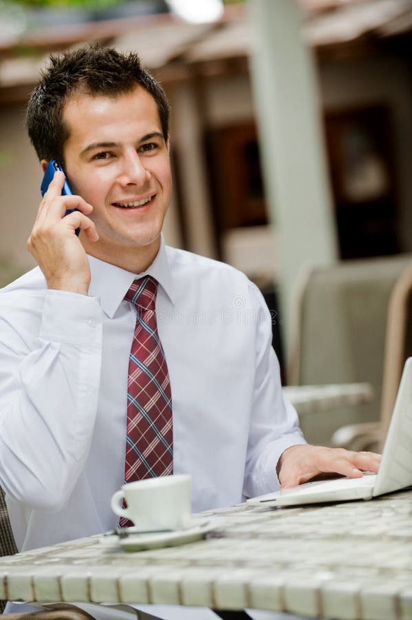 Man with Phone stock photo. Image of mobile, holding - 14148272