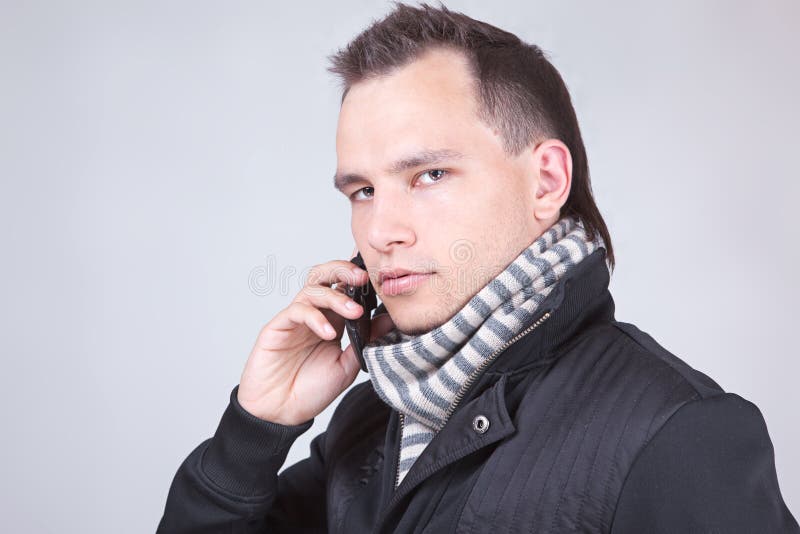 Man with phone stock image. Image of mobile, face, caucasian - 14225547