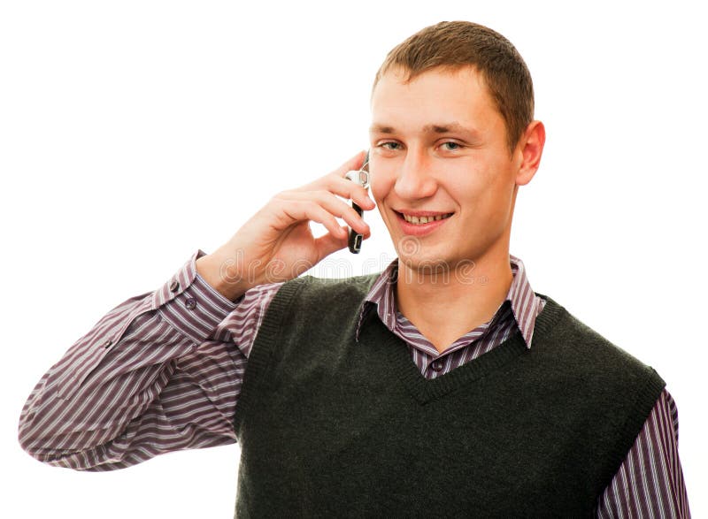 Man and phone stock image. Image of businessman, relations - 17640451