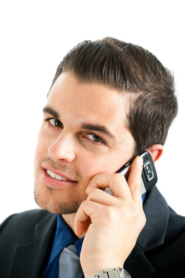 Man at phone stock image. Image of business, cellphone - 19772359