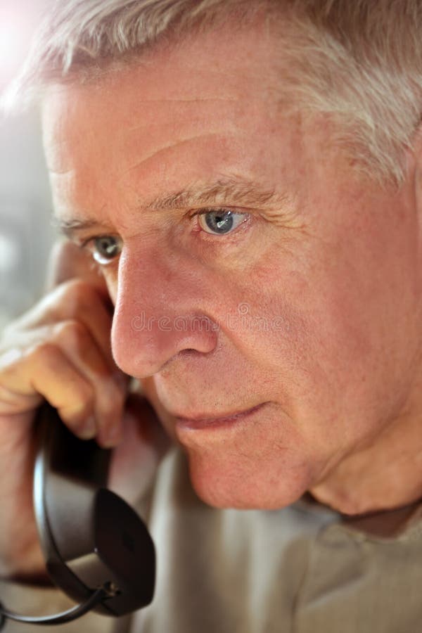 Man on phone stock image. Image of phone, pensioner, hair - 23082799