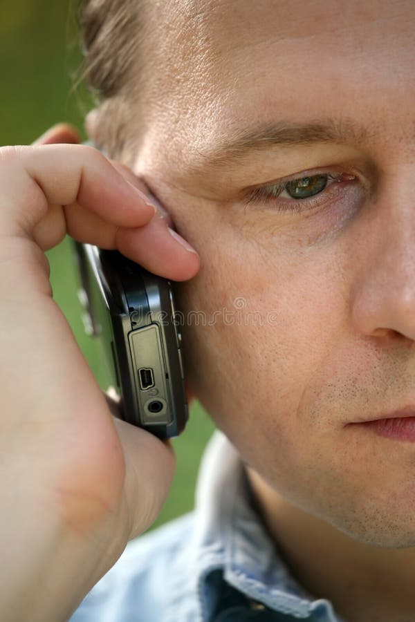 Man with the phone stock photo. Image of collar, handsome - 24568562