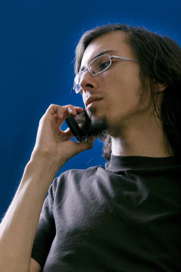 Man Refusing Cell Phone stock photo. Image of angled, mobile - 1999806