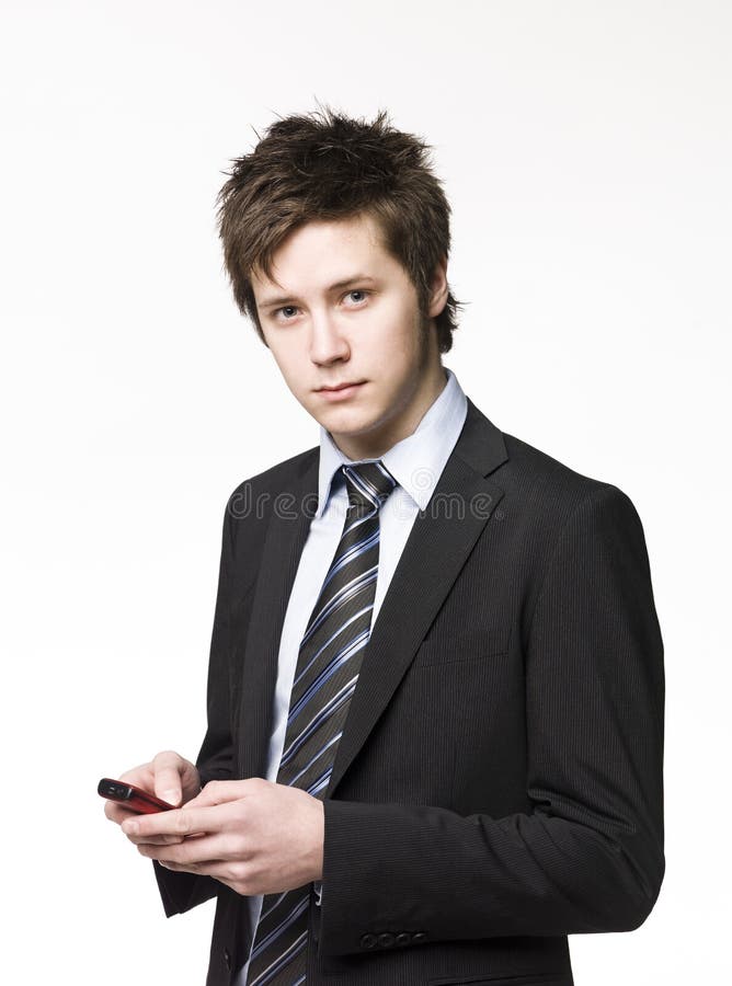 Man with phone stock image. Image of mobile, white, business - 9165473