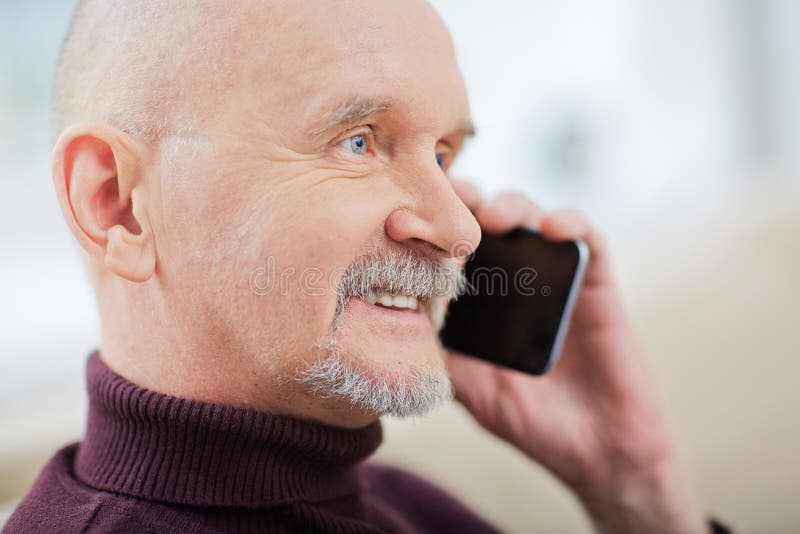 Man on the phone stock photo. Image of elderly, lifestyle - 75984626