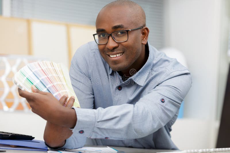 Man Picking Color for House Walls Stock Image - Image of creativity ...