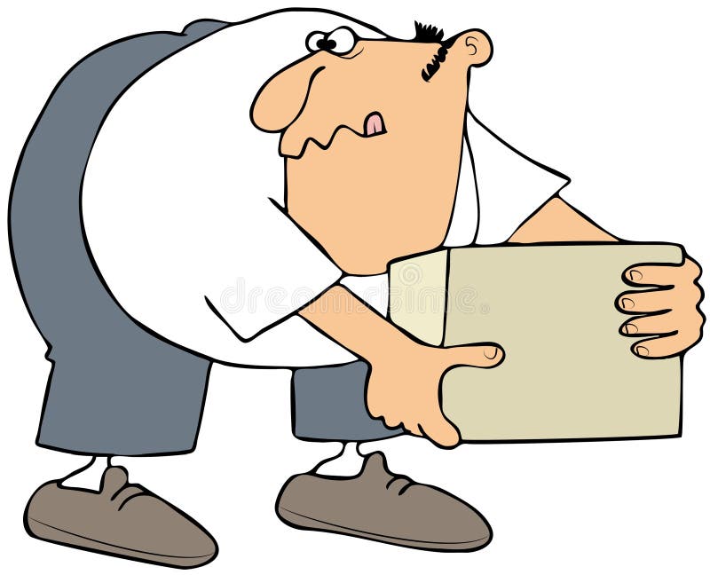 Man picking up a box stock illustration. Illustration of bend - 29642734