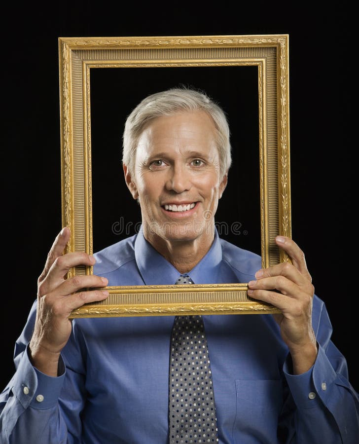 Man in picture frame. stock photo. Image of male, middle - 4245978