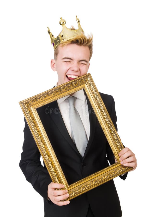 Man with picture frame stock photo. Image of studio, passe - 42203702
