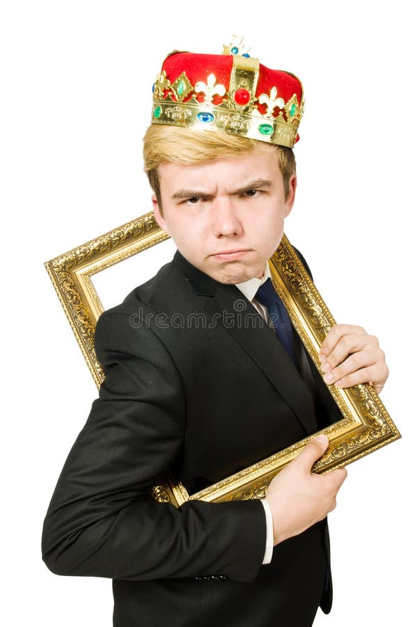 Man with Picture Frame Isolated Stock Photo - Image of office, studio ...