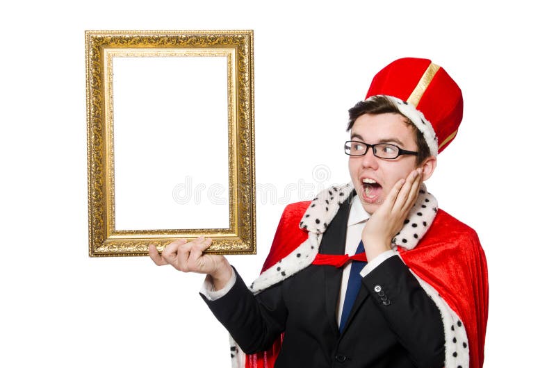 Man with Picture Frame Isolated Stock Image - Image of manager, funny ...