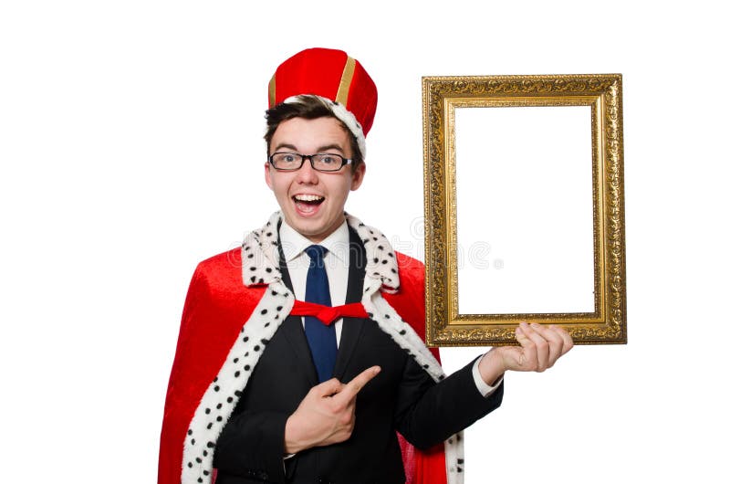 Man with Picture Frame Isolated Stock Image - Image of king, executive ...
