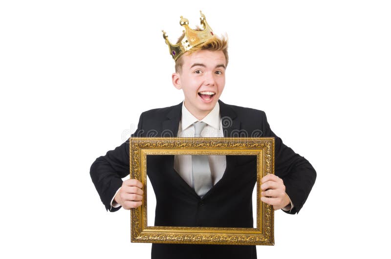 Man with picture frame stock photo. Image of emperor - 42395728