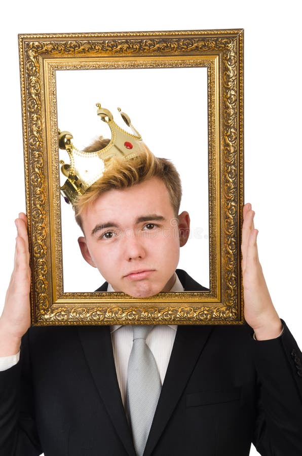 Man with picture frame stock photo. Image of passepartout - 42395856