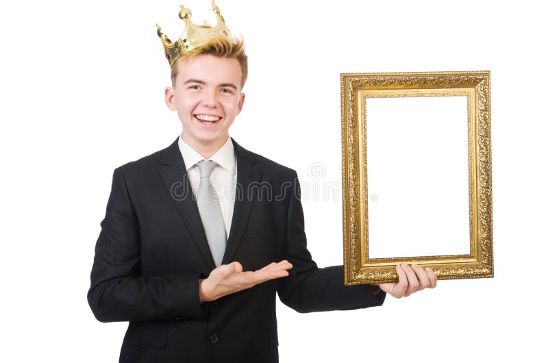 Man with picture frame stock photo. Image of partout - 42589142
