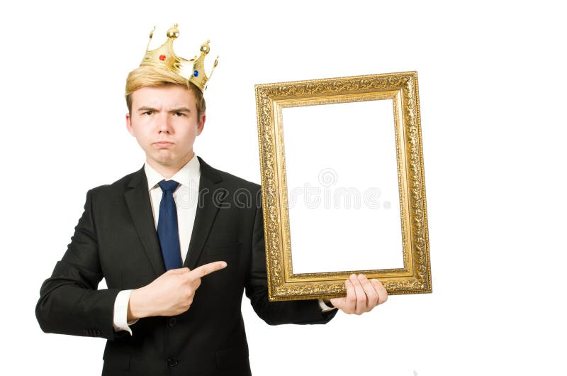 Man with Picture Frame Isolated Stock Photo - Image of partout, hero ...