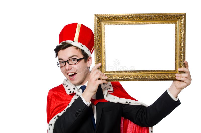 Man with Picture Frame Isolated Stock Photo - Image of isolated ...