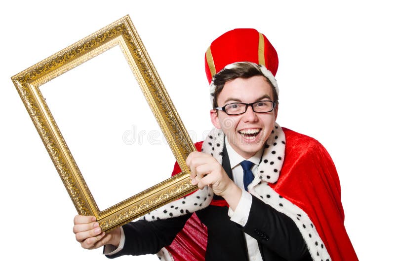 Man with Picture Frame Isolated Stock Photo - Image of royal, studio ...
