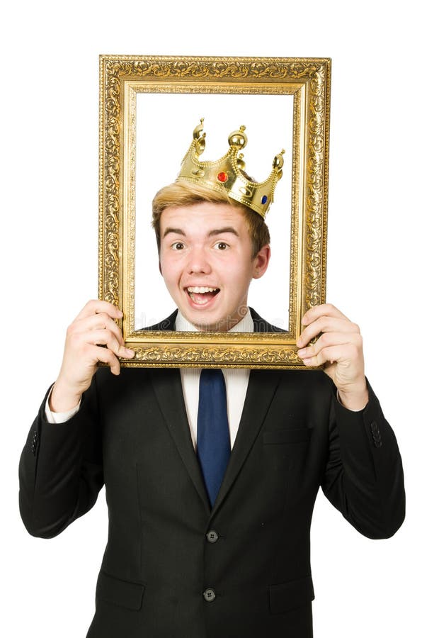 Man with Picture Frame Isolated Stock Image - Image of royal, employee ...