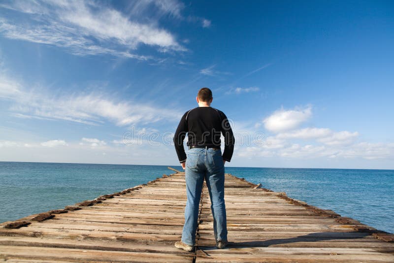 Man at pier stock photo. Image of sunny, relax, summer - 14825556