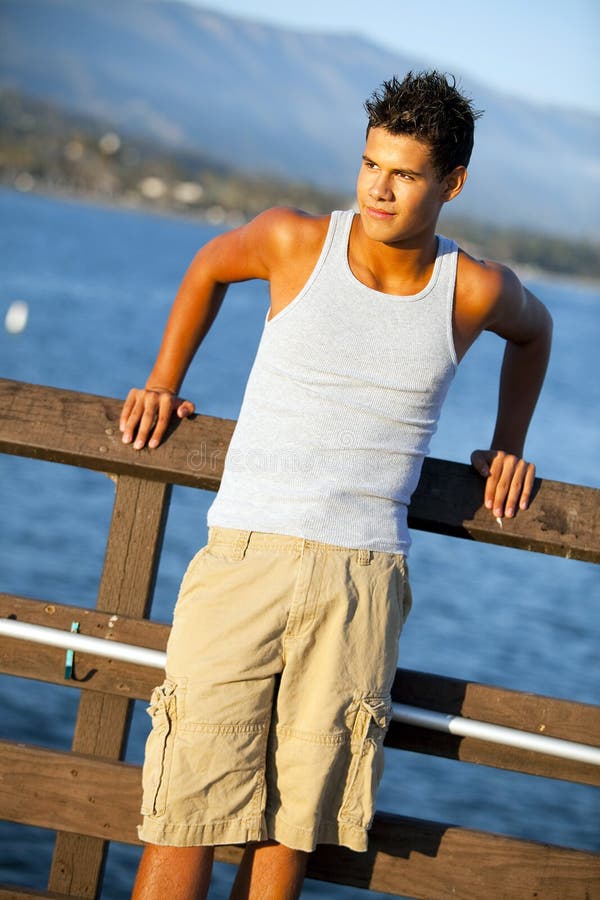 Man on pier stock photo. Image of cute, portrait, healthy - 59319054
