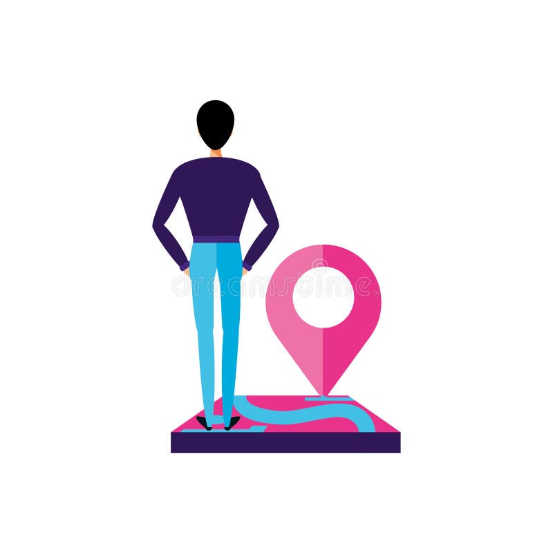 Man with Pin Pointer Location Icon Stock Illustration - Illustration of ... Man with Pin Pointer Location Icon Stock Illustration - Illustration of ...