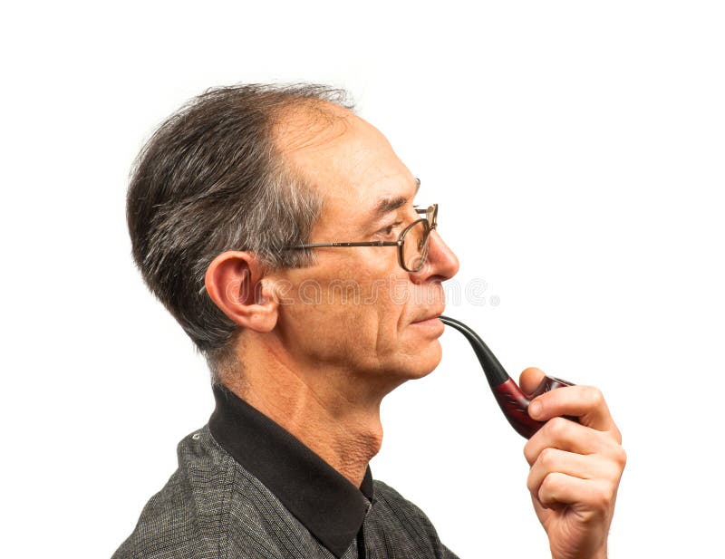 Man with pipe stock image. Image of white, thoughtful - 17711063