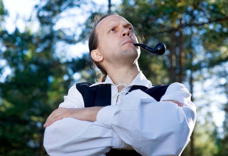 Man with pipe stock photo. Image of dream, male, human - 21767914