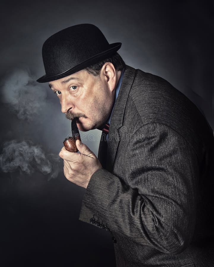 Man with a pipe stock photo. Image of classic, pensive - 58466622