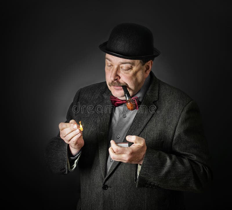 Man with a pipe stock image. Image of ignite, leaf, male - 58466711