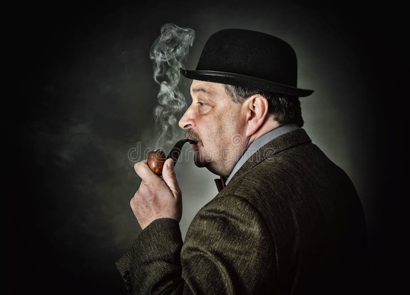 Man with a pipe stock photo. Image of expression, face - 58467960