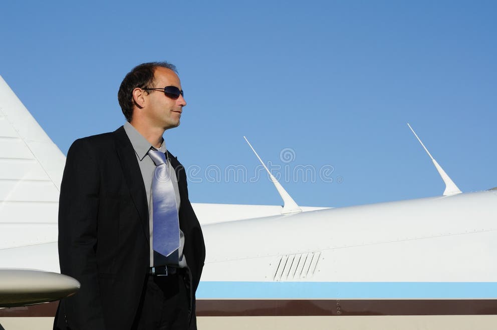 Man, plane stock image. Image of businessman, guard, airfield - 9865753