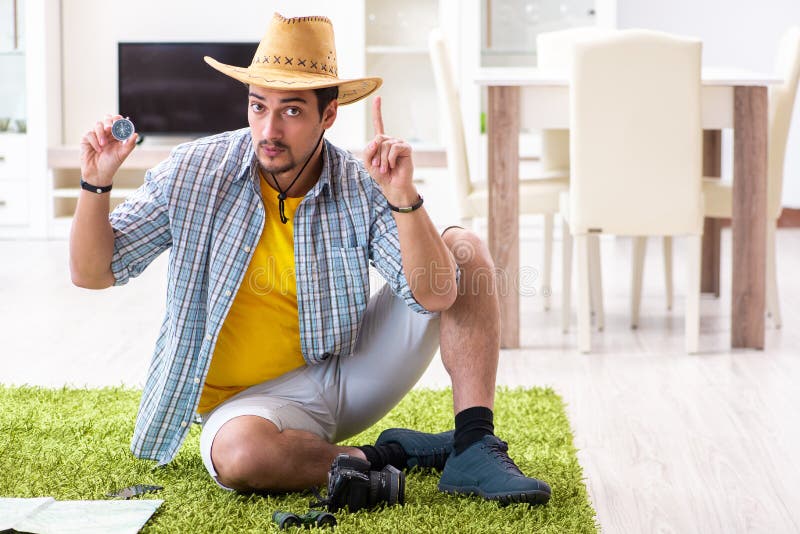 The Man Planning His Travel with Map Stock Photo - Image of expedition ...