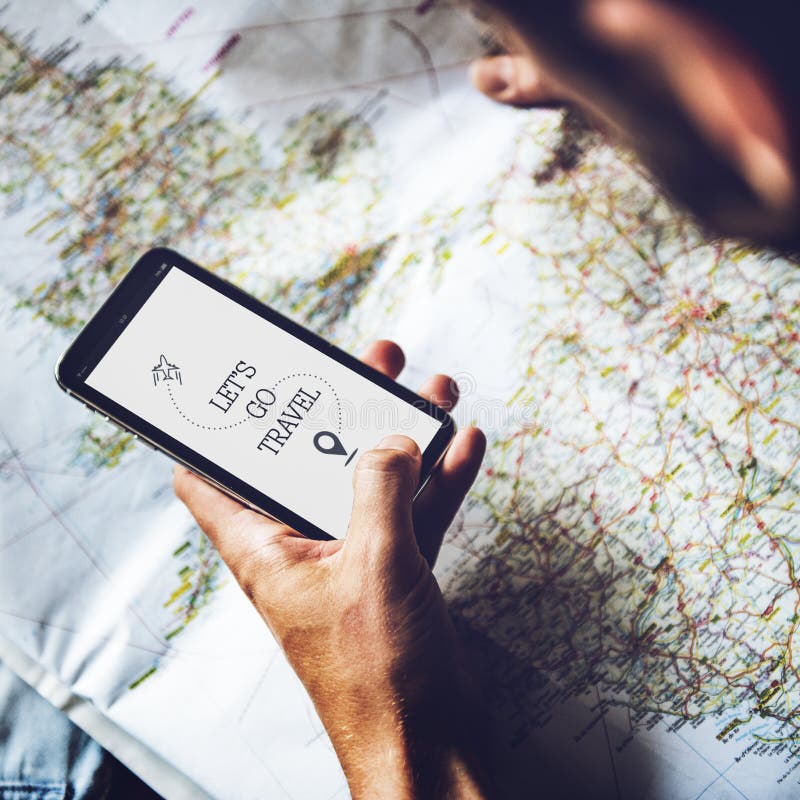 Man Planning a Trip with Map Stock Image - Image of lifestyle, passport ...
