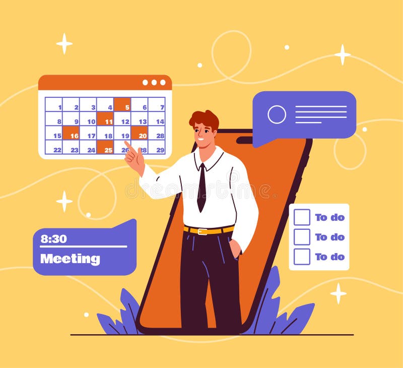 Man with Planning Vector Concept Stock Vector - Illustration of pencil ...