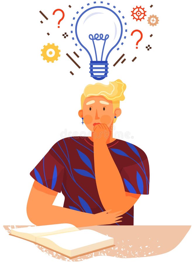 Man Plans Strategy, Solves Issues, Creates Idea. Guy Developing ...