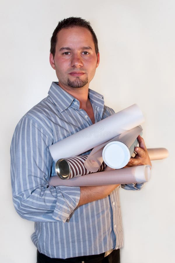 Man with plans stock photo. Image of caucasian, plan - 33724022