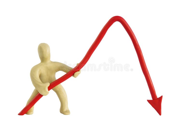 A Man from Plasticine Holds a Negative Graph Stock Image - Image of ...
