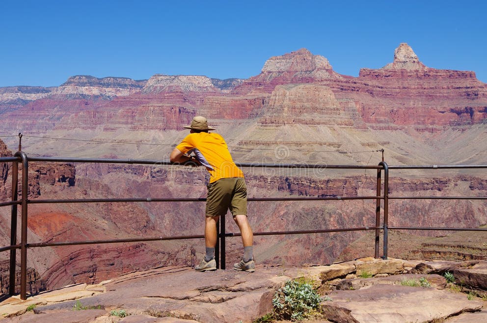 Man on Plateau Point Overlook Stock Photo - Image of hiker, steep: 24735896